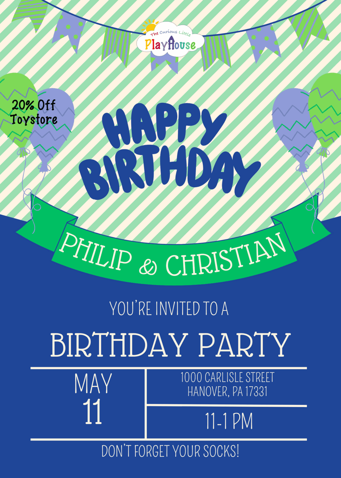 Birthday Party for Philip & Christian – The Curious Little Playhouse